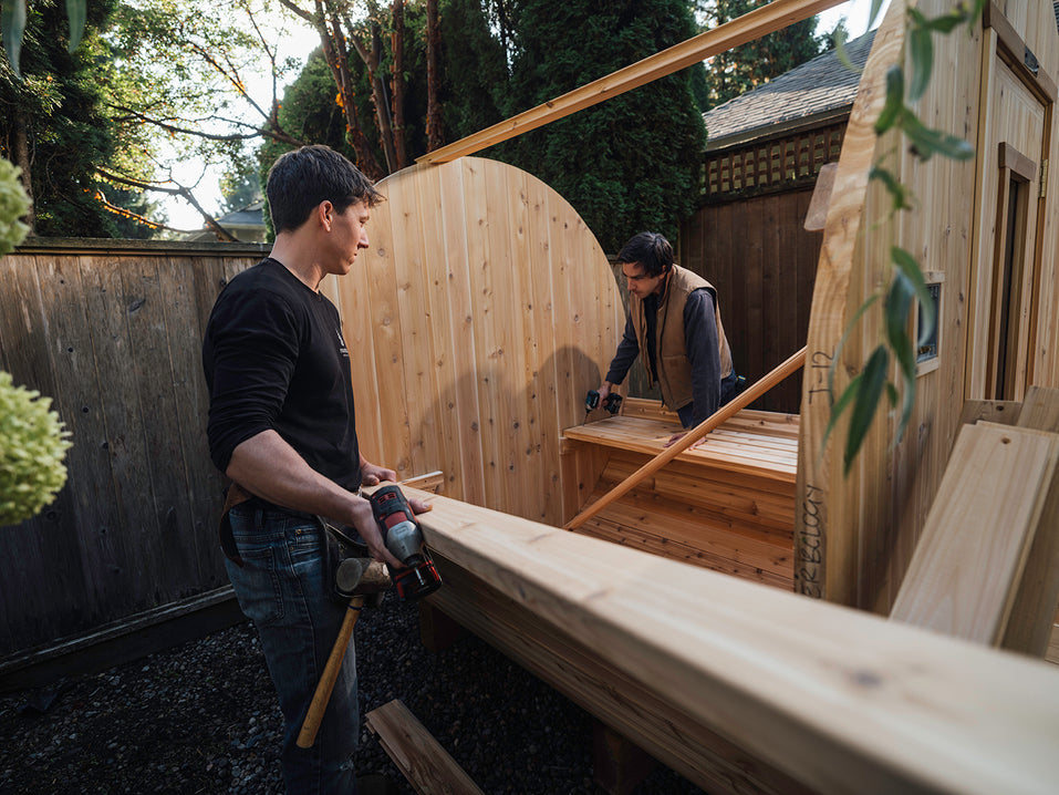 Nootka Saunas - 10ft Sauna | noheat | Black High Performance Metal Roof ...