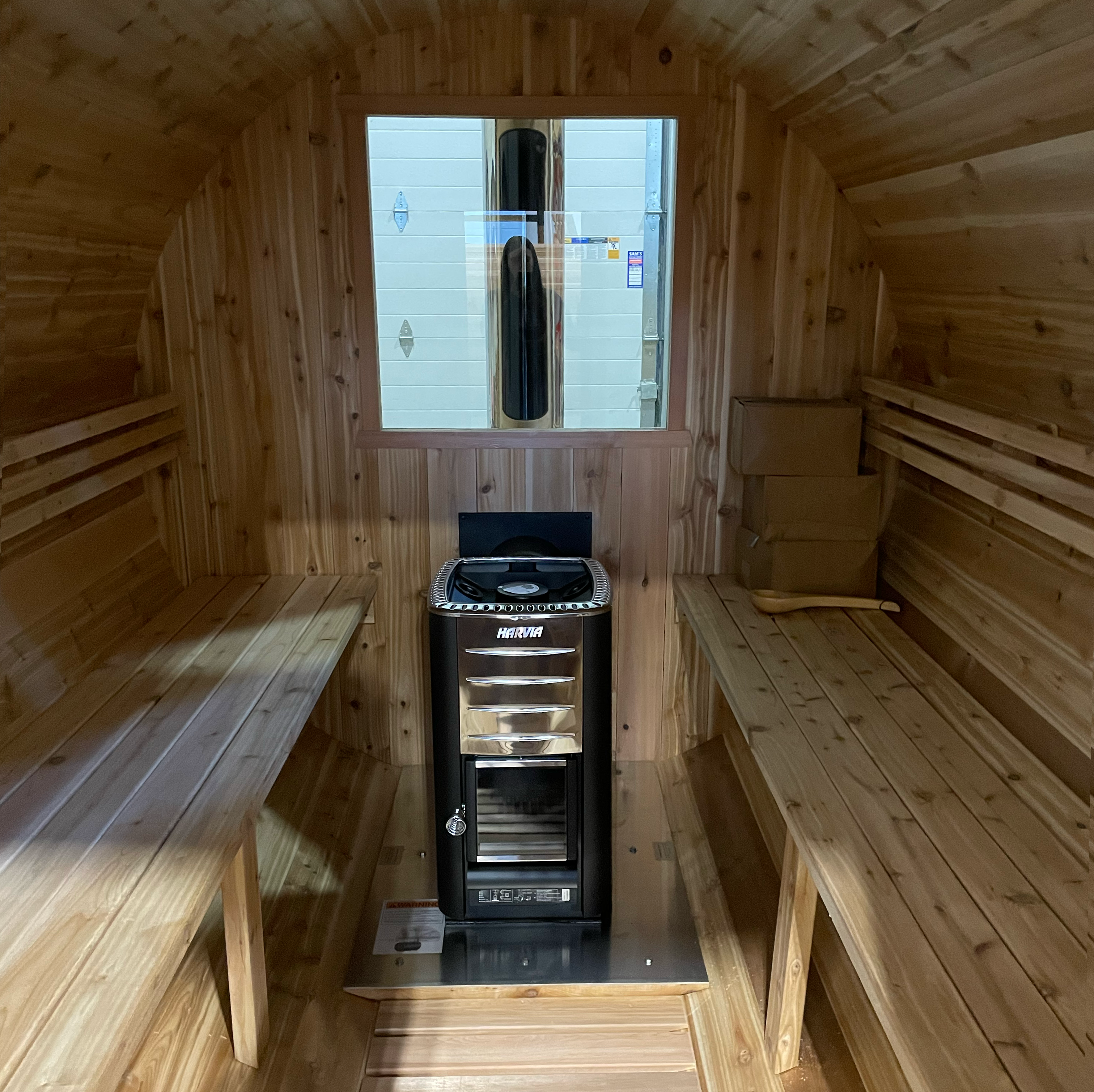 Nootka Saunas - 10ft Sauna | wood | Black High Performance Metal Roof ...